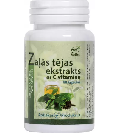 Zaļās tējas ekstrakts ar C vitamīnu (60 kapsulas) – FitFactory